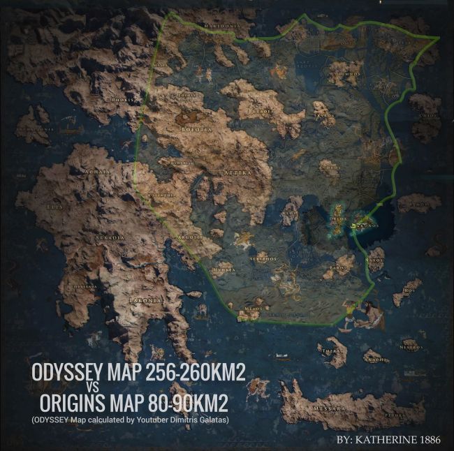 Assassin's Creed: Odyssey - La mappa a confronto con quella di Origins